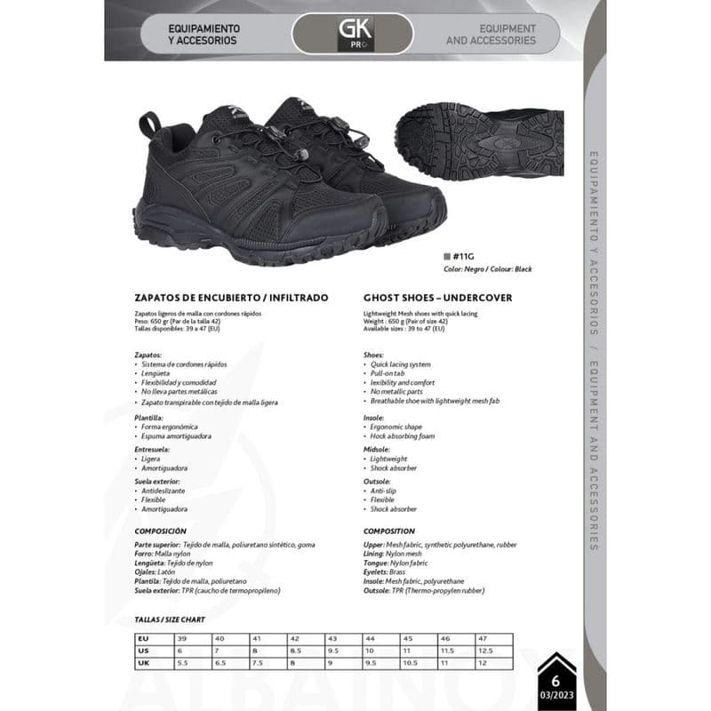 ZAPATO DE ENCUBIERTO GK