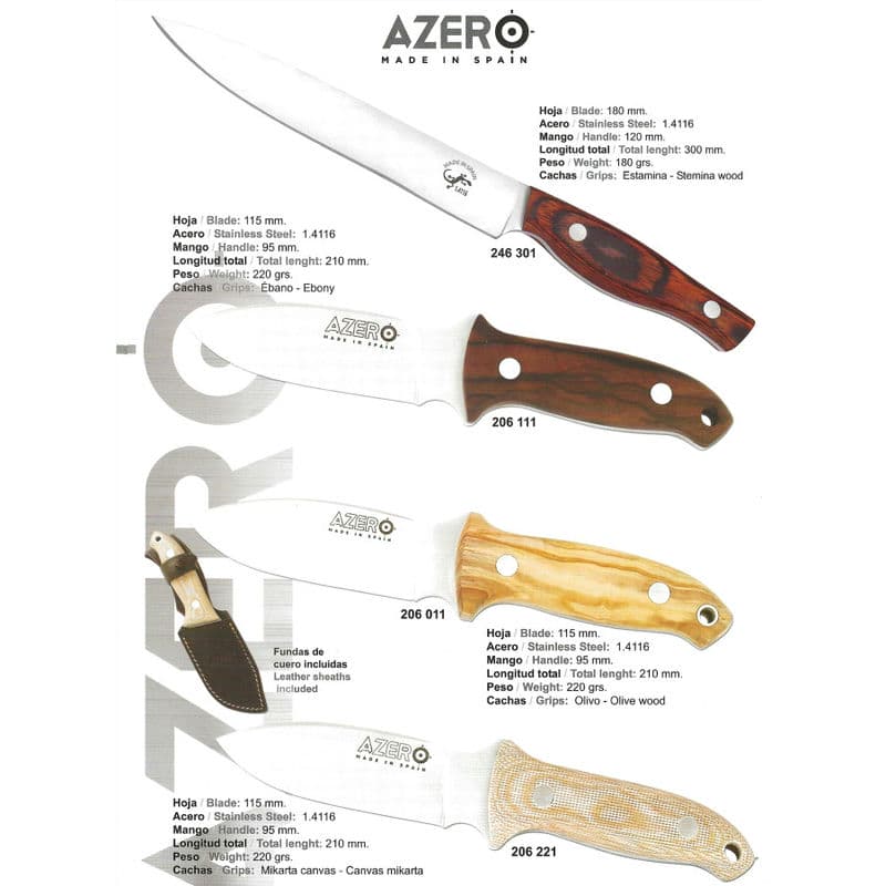 CUCHILLO AZERO GAUCHO O CUCHILLO DE MADERA