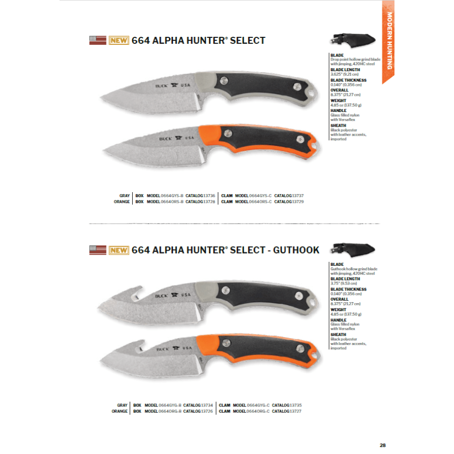 CUCHILLO 664 ALPHA HUNTER SELECT O CUCHILLO 664 ALPHA HUNTER SELECT GUTHOOK